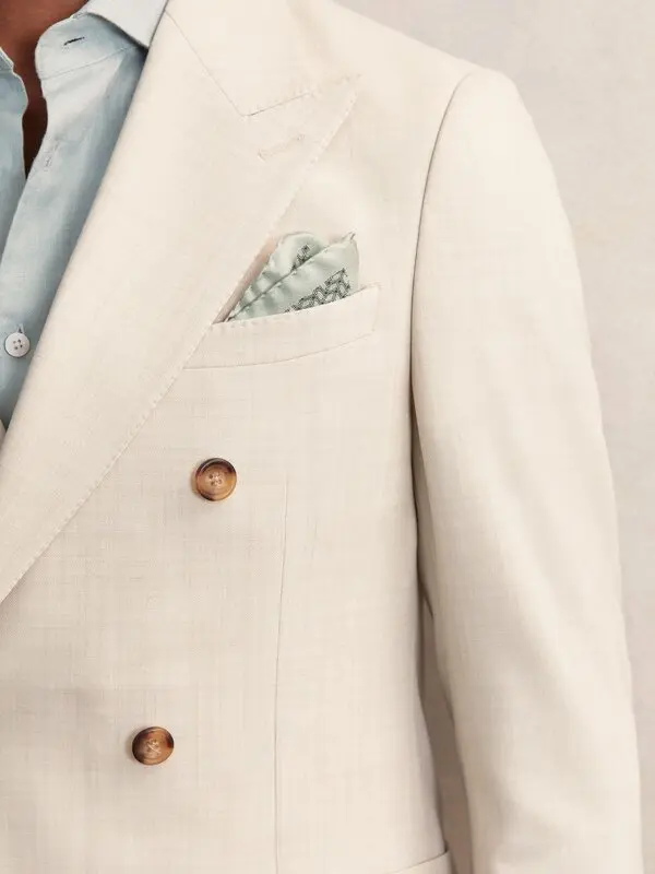 REISS Ottavio Geo Chain Detail Pocket Square