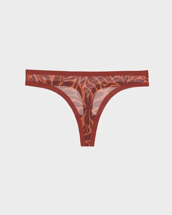 EBY Mesh Thong Panties, Seamless - Dune