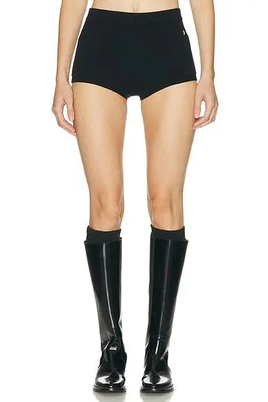 Eterne Rib Stitch Cashmere Bloomer Short - Black