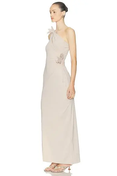 Coperni Asymmetric Floral Gown