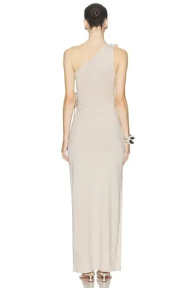 Coperni Asymmetric Floral Gown
