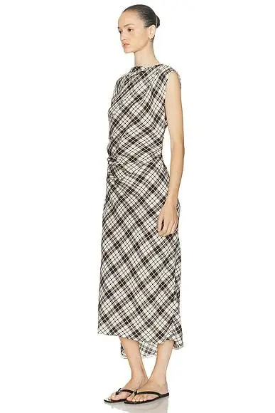 Proenza Schouler Hallie Asymmetrical Dress - Bark Multi