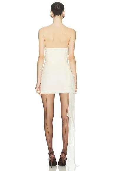 THE SEI Strapless Mini Ruffle Dress - Cream