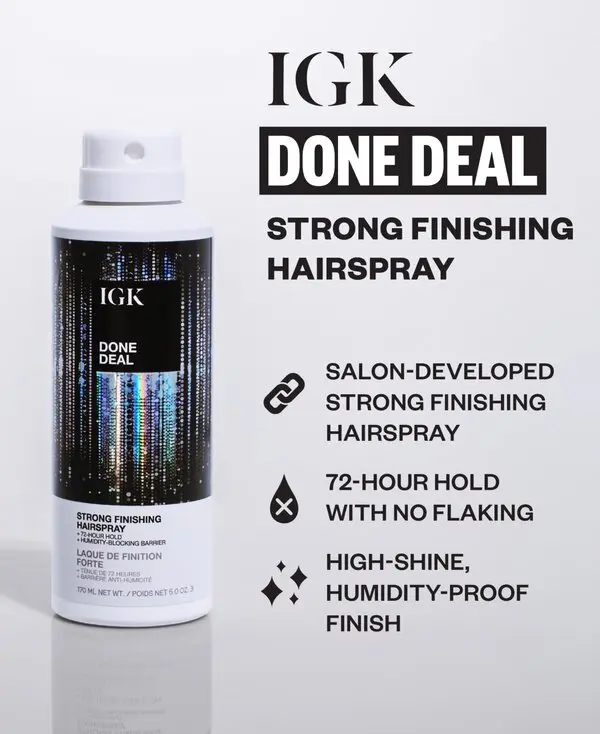 IGK Done Deal Strong Finishing Hairspray - No Color