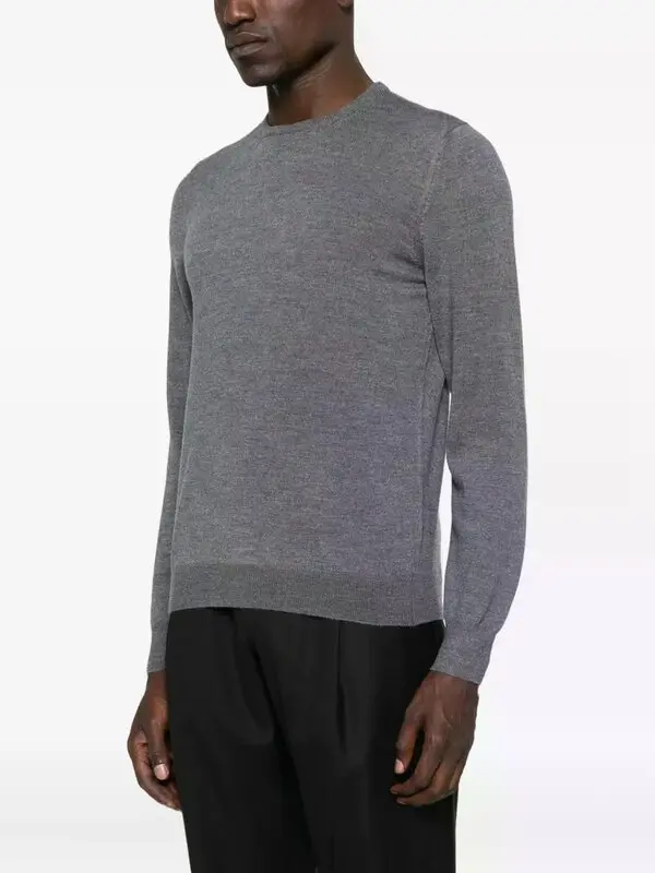 Tagliatore Crew-neck Virgin Wool Sweater - Grey