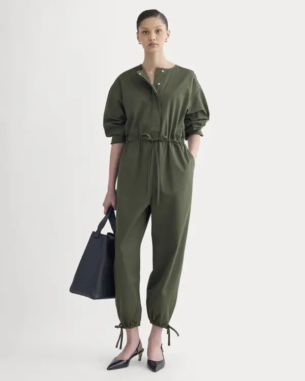 Everlane Utility Drawstring Jumpsuit - Dark Forest