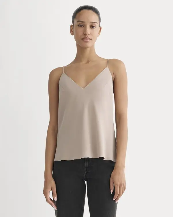Everlane Tie-back Washable Silk Cami Top - Burnt Sugar