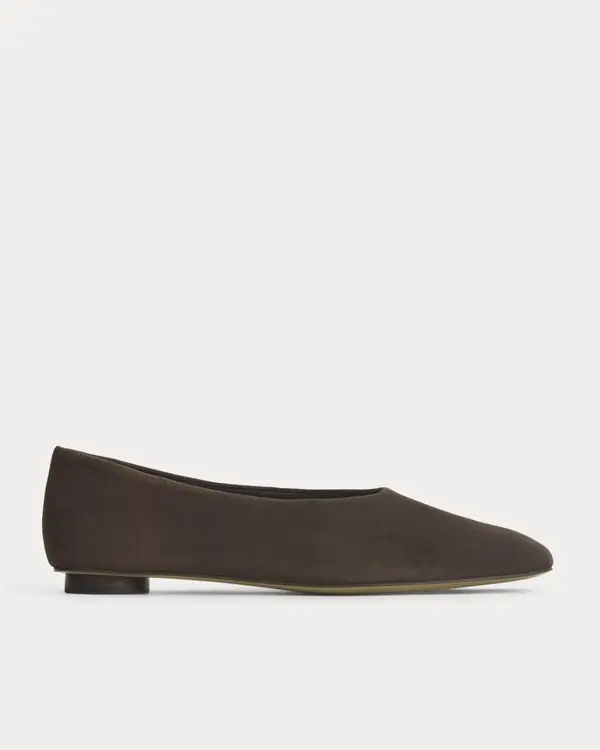 Everlane Gallery Square-toe Flat - Deep Brown