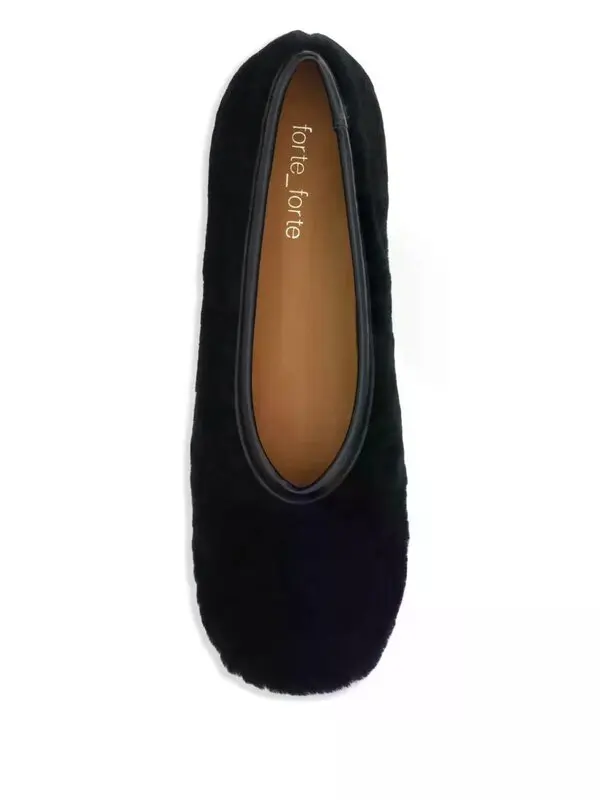 FORTE_FORTE Sheepskin Ballerina Flats - Black