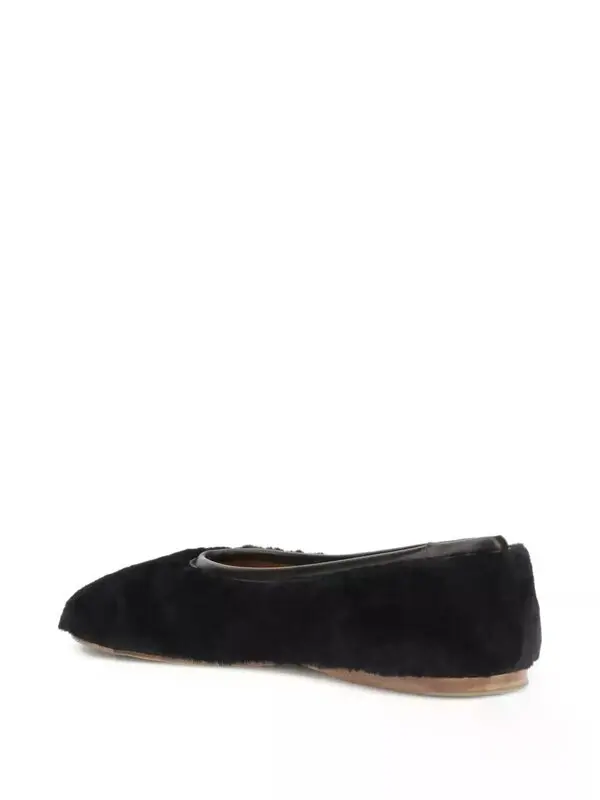 FORTE_FORTE Sheepskin Ballerina Flats - Black