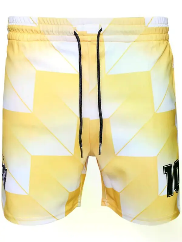UNITED RIVERS Geometric-print Drawstring Shorts - Yellow