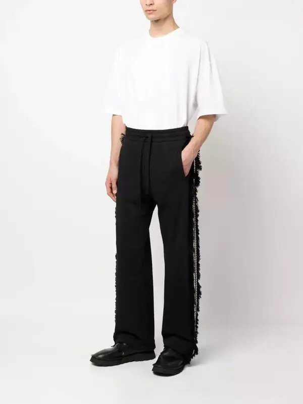 RITOS Frayed Stripes Straight-leg Trousers