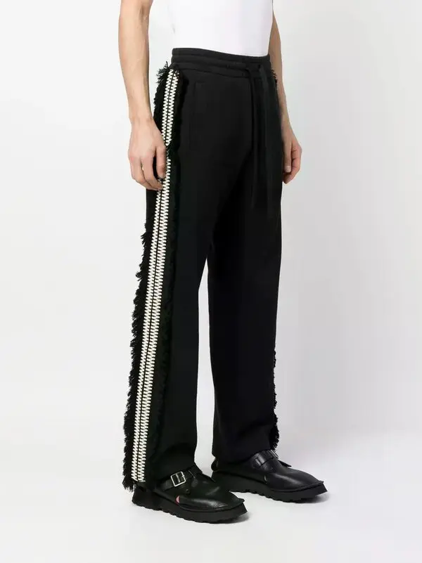 RITOS Frayed Stripes Straight-leg Trousers