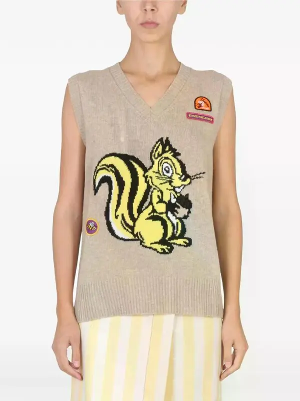 CORMIO Squirrel-print Knit Vest