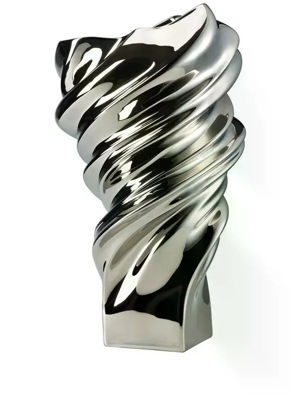 ROSENTHAL Squall Metallic-effect Porcelain Vase - Silver