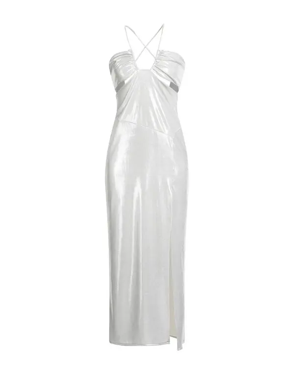 Patrizia Pepe Midi Lamé Slip Dress