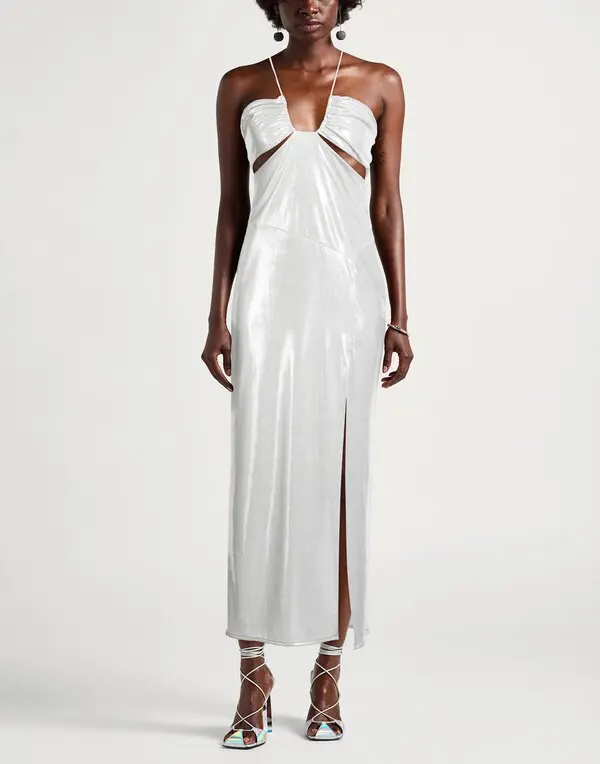 Patrizia Pepe Midi Lamé Slip Dress