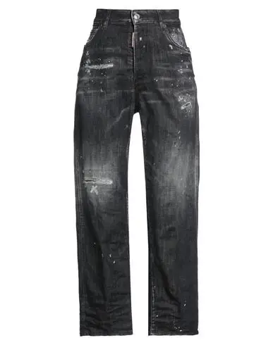 Dsquared2 Straight-leg Jeans With Leather Trim - Grey