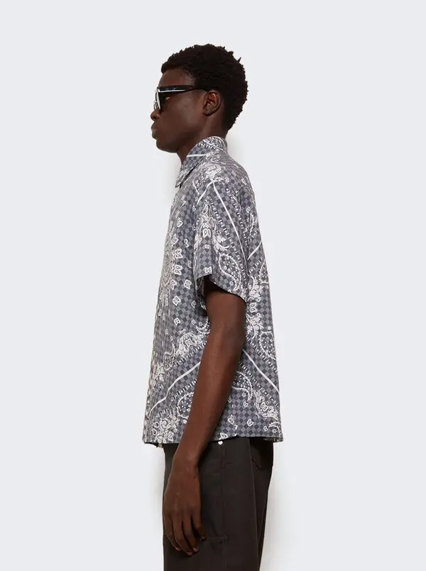 Rhude Split Gingham Bandana Button Up Shirt And White