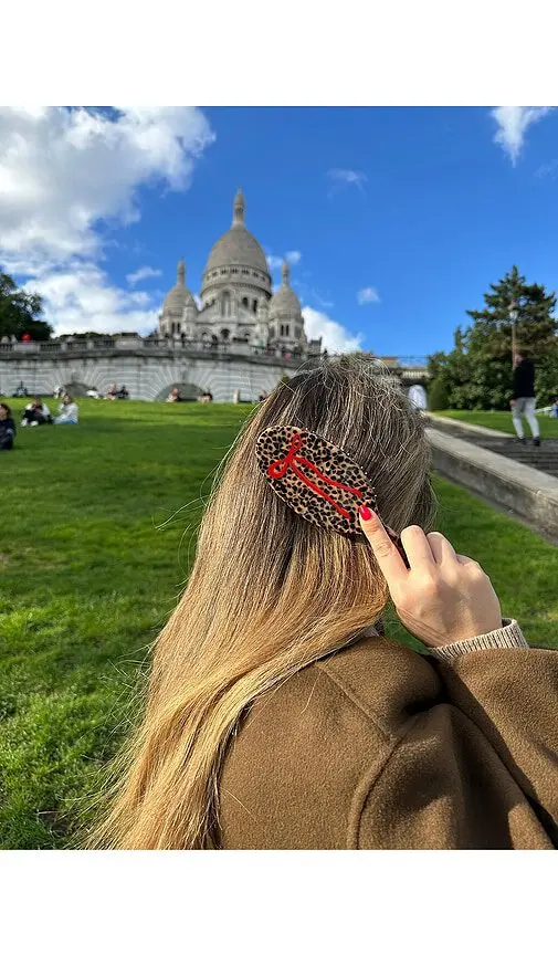 SOLAR ECLIPSE Hand-painted Leopard Bow Acetate 2-1 Daily Hair Brush