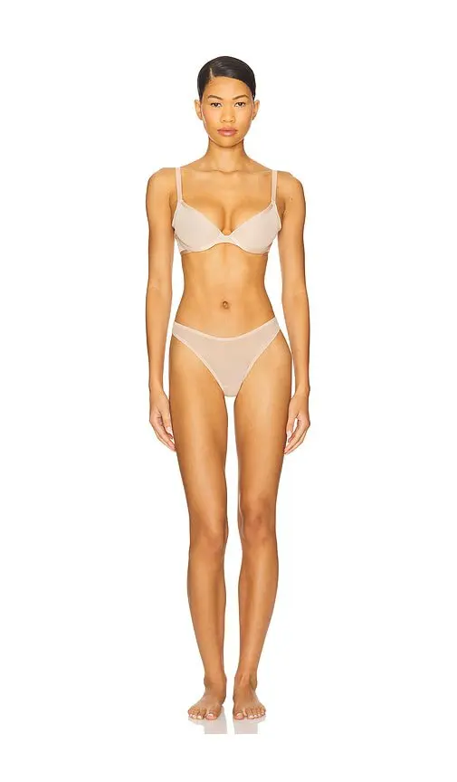 CUUP Plunge Mesh Bra In Nude