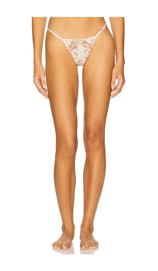For Love & Lemons Peaches & Cream Thong Panty - Peach