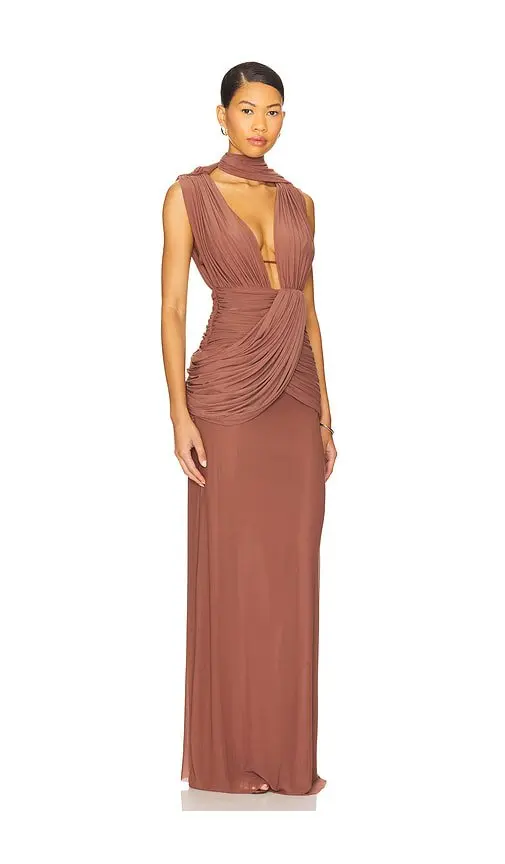 DEME BY GABRIELLA Aurelia Maxi Dress - Mocha