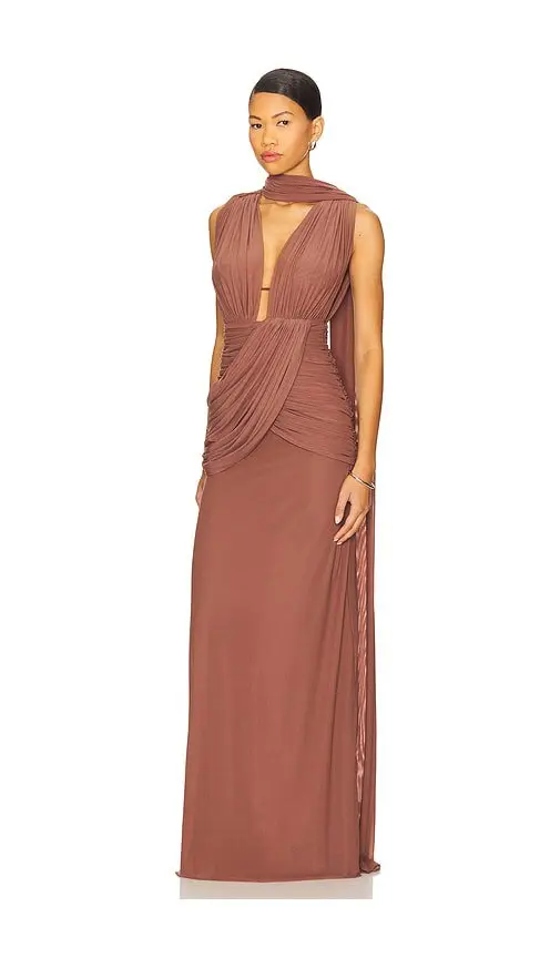 DEME BY GABRIELLA Aurelia Maxi Dress - Mocha