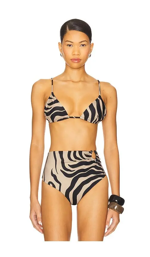Johanna Ortiz Konibo Bikini Top - Sand & Black