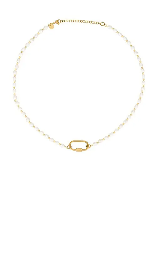 PETIT MOMENTS Large Carabiner Necklace - Pearl