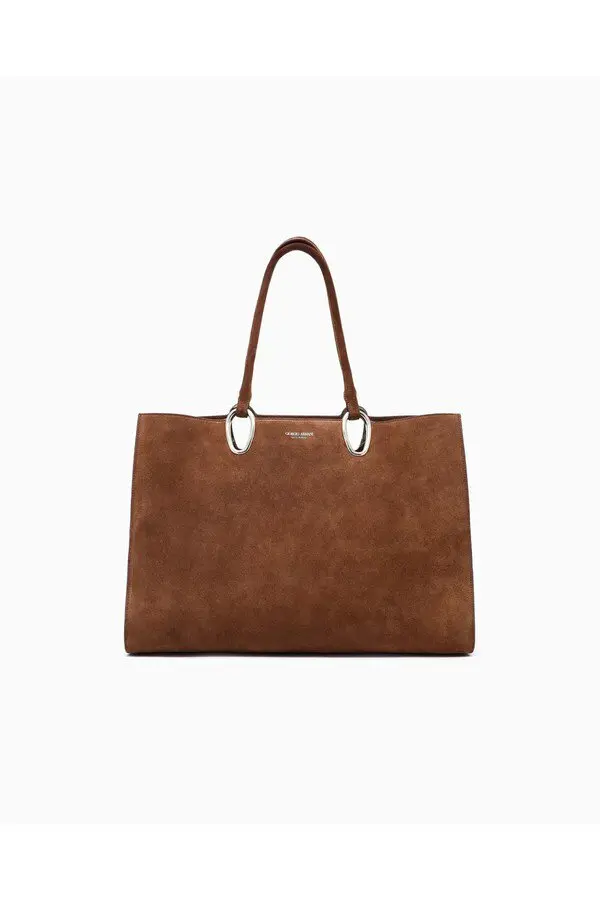Giorgio Armani Suede Shopper Bag - Brown