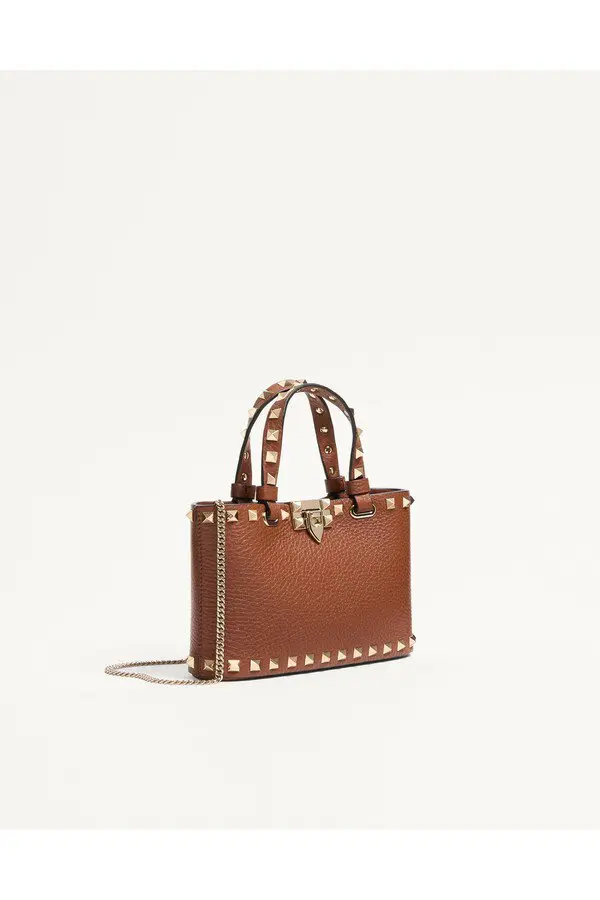 Valentino Garavani Rockstud Mini Shopping Bag - Brown