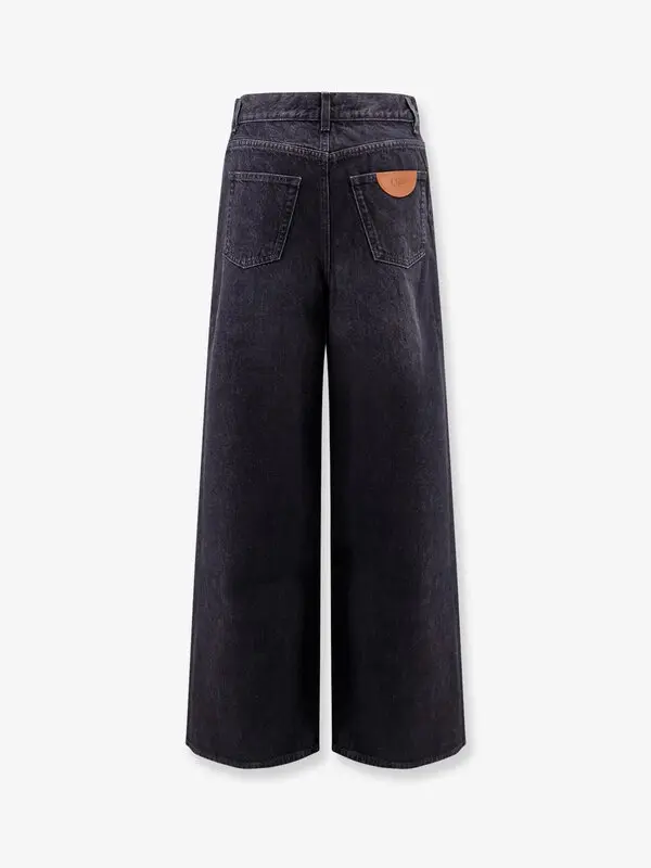 Chloé Flared High-waisted Jeans With Leather Logo Tag