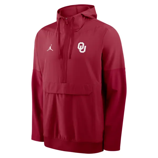 JORDAN Oklahoma Anorak College 1/2-zip Hooded Jacket - Red