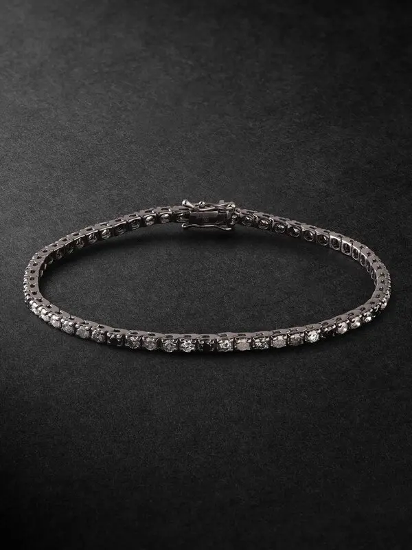KOLOURS JEWELRY 14-karat Blackened And Diamond Bracelet - Gold