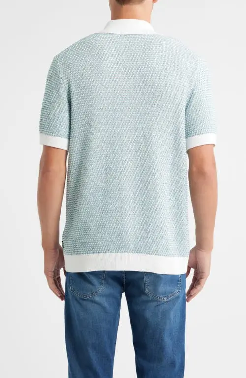 BOSS Iconico Texture Knit Camp Shirt - Light/pastel Blue