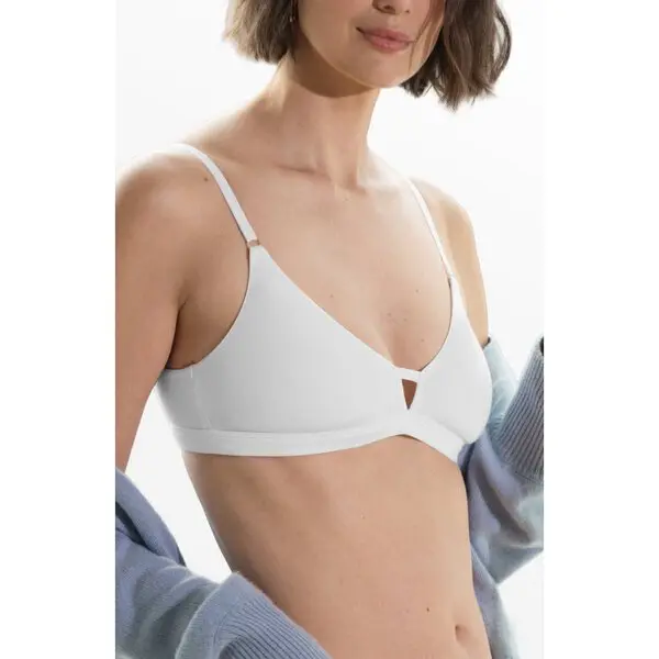 Pepper Supima Cotton Wirefree Bra - White