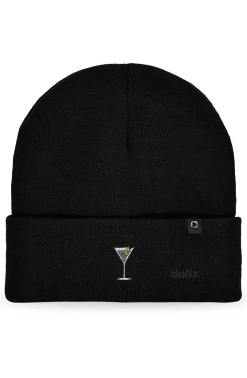 DALIX Martini Beanie Cap - Black