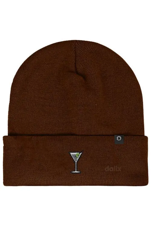 DALIX Martini Beanie Cap - Brown
