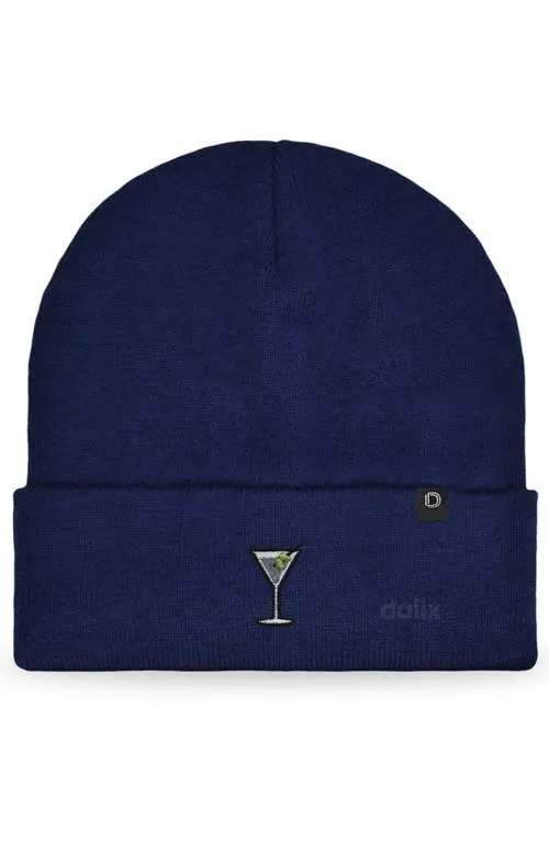 DALIX Martini Beanie Cap - Navy Blue