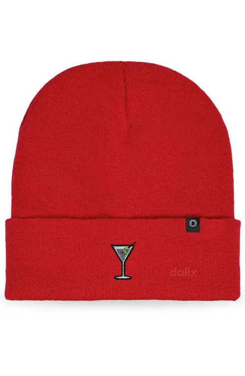 DALIX Martini Beanie Cap - Red