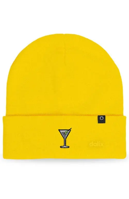 DALIX Martini Beanie Cap - Yellow