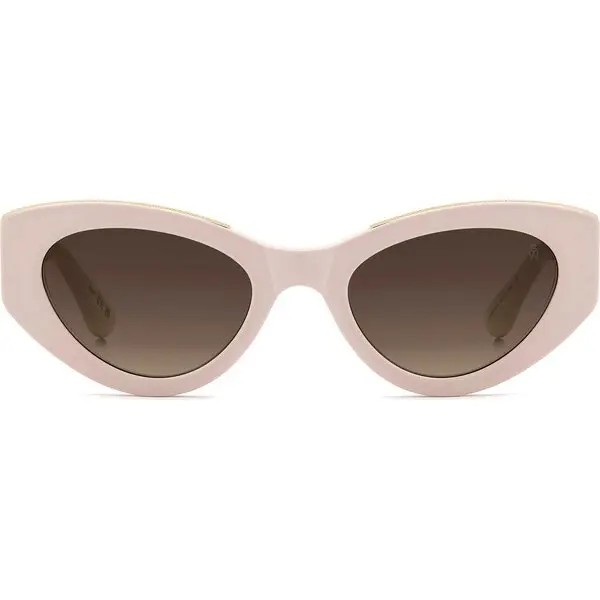STUART WEITZMAN 52mm Cat-eye Sunglasses - Ivory/brown Sf
