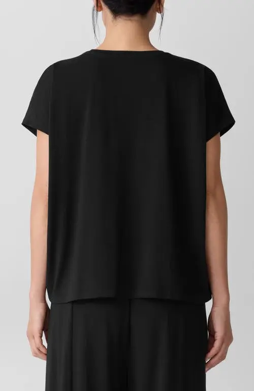 Eileen Fisher Crewneck Wedge Top - Black