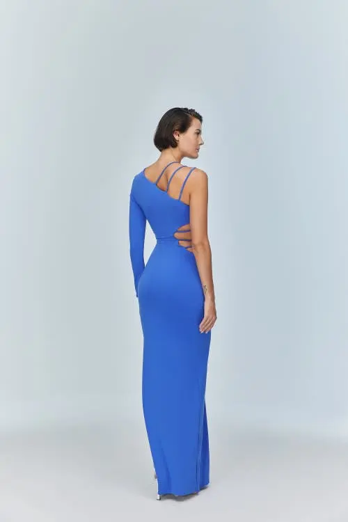 JENDUE Aurora One-shoulder Maxi Dress - Jacaranda