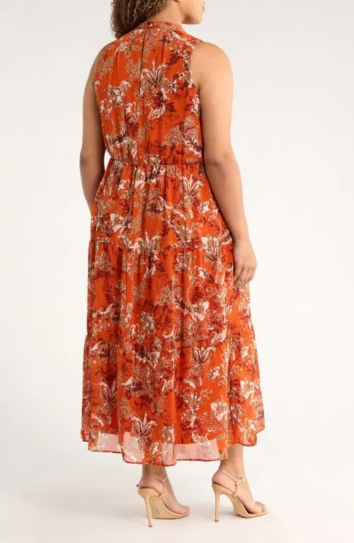 Julia Jordan Sleeveless Mock Neck Maxi Dress