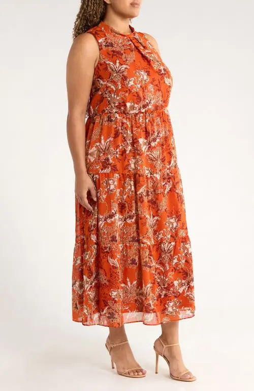 Julia Jordan Sleeveless Mock Neck Maxi Dress
