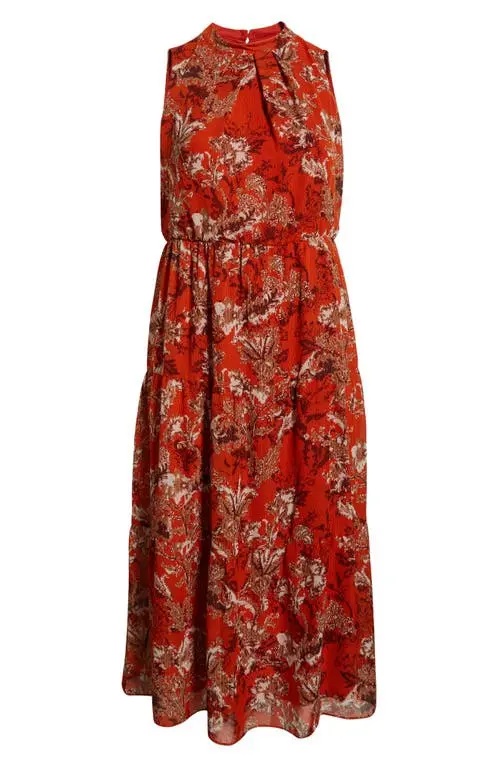 Julia Jordan Sleeveless Mock Neck Maxi Dress