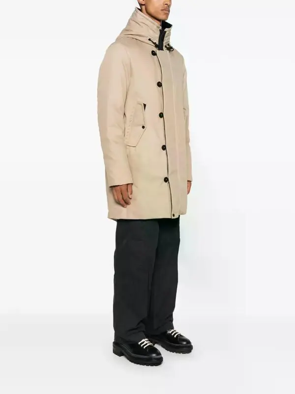 Peuterey Logo-patch Parka Coat - Neutrals