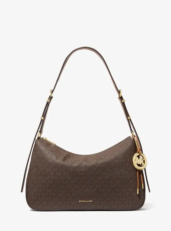 Michael Kors Nolita Medium Signature Logo Shoulder Bag - Brown